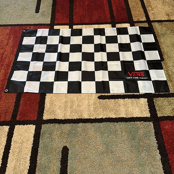 Vans | Wall Decor | Vans Family Checkerboard Vans Logo Flag Exclusive ...